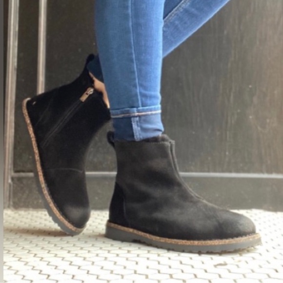 Birkenstock | Shoes | Birkenstock Black Suede Melrose Boots | Poshmark